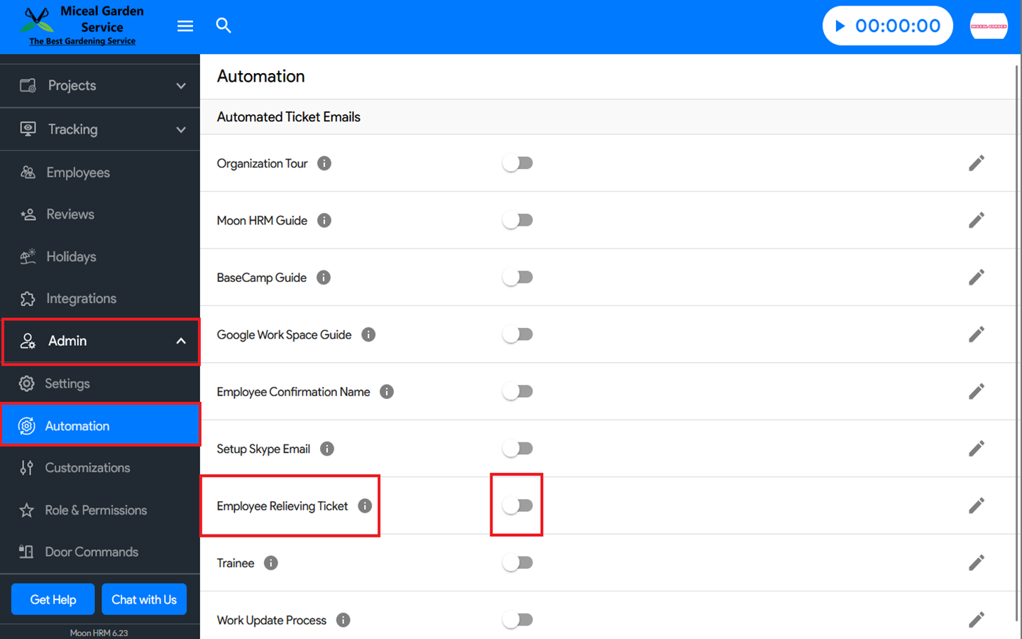 How to generate an automated Employee Relieving Ticket in Moon HRM ...
